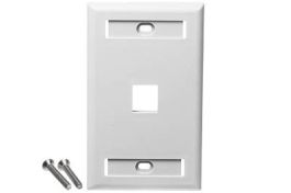 1 Port NetKey Flush Mount Screw-On Wall Plate - Single Gang - White ...