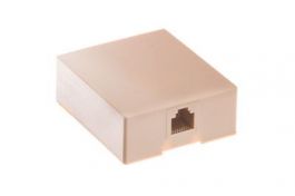 RJ11 Modular Surface Mount Box - Ivory | ShowMeCables.com