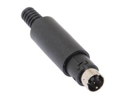 Mini 3 Pin DIN Male Solder Connector - Plastic | ShowMeCables.com