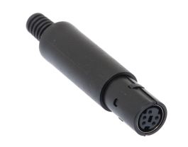 Mini 5 Pin DIN Female Solder Connector - Plastic | ShowMeCables.com