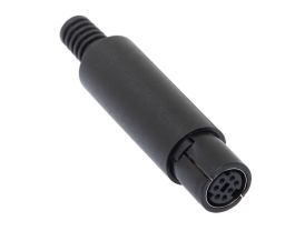 Mini 7 Pin DIN Female Solder Connector - Plastic | ShowMeCables.com