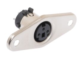 Mini 3 Pin DIN Female Solder Panel Mount Connector | ShowMeCables.com