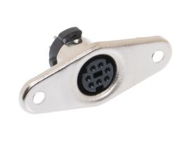 Mini 7 Pin DIN Female Solder Panel Mount Connector | ShowMeCables.com