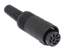8 Pin DIN Female Solder Connector - Plastic - 270° Style | ShowMeCables.com