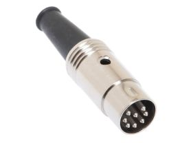 8 Pin DIN Male Solder Connector - Metal - 270° Style | ShowMeCables.com