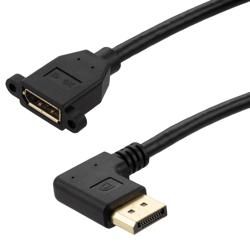 ShowMeCables DisplayPort Cable, Panel Mount Female to Right Angle Male ...