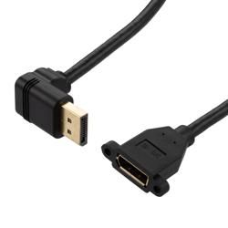 ShowMeCables DisplayPort Cable, Panel Mount Female to Up Angle Male, 8K ...