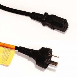 10 Amp Black IRAM 2073 to C13 | International Power Cord | ShowMeCables.com