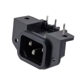L-com AC PEM C14, Panel Flange, Right Angle, Thru-hole PCB ...