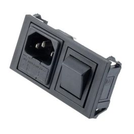 L-com Horizontal Power Entry Module, Single-Fused C14 Inlet, Double ...