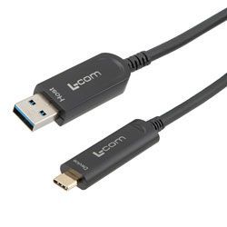L-com USB 3.1 Active Optical Cable, A male to C male, Backwards ...