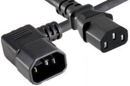15 Amp C14 Left Angle to C13 | CPU / PDU Power Cord | ShowMeCables.com