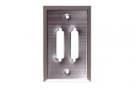 DB25 Double D-Sub Stainless Steel Wall Plate | ShowMeCables.com