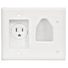 Recessed Low Voltage Cable & Power Plate | ShowMeCables.com