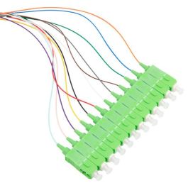 12 Fiber | SC/APC Distribution Style Pigtail | Single mode | Green ...