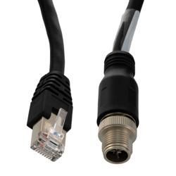 ShowMeCables Category 6A GigE Cable Assembly, RJ45 To M12, Black, PVC ...