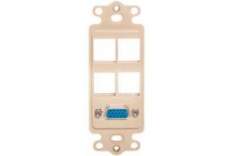 ICC VGA with Keystone Decora Insert - 4 Blank Ports - Ivory ...