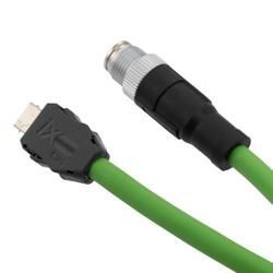 ShowMeCables ix Industrial Category 6a Ethernet Cable, ix A Key to M12 X-Code Male, 26AWG Double ...