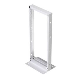 L-com 25U 2-Post Open Frame Rack RAL9003 -Signal White | ShowMeCables.com