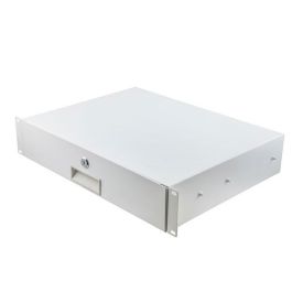 L-com 19" Rack Mount Drawer 2U 13.7in (350mm)- RAL9003-Signal White ...