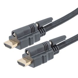LHD20-MM-1M Locking HDMI Male to Male, 4K,Black PVC Cable with Nylon ...