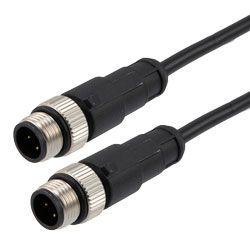 ShowMeCables M12 4 Position A-Code Cable, PVC Jacket, Male/Male ...