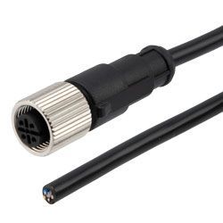 ShowMeCables M12 5 Position A-Code Cable, PVC Jacket, Female/Open, 3 ...