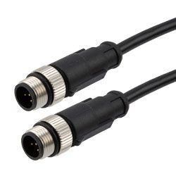 ShowMeCables M12 5 Position A-Code Cable, PVC Jacket, Male/Male, 3 Feet ...
