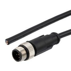 ShowMeCables M12 5 Position A-Code Cable, PVC Jacket, Male/Open, 3 Feet ...