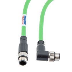 ShowMeCables M12 4 Position D-Coded RA Male/Male Cable, Foil Shielded ...