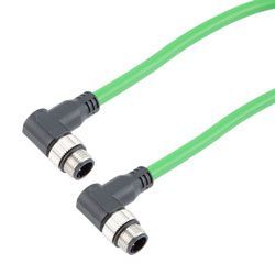 ShowMeCables M12 4 Position D-Coded RA Male/RA Male Cable, Foil ...