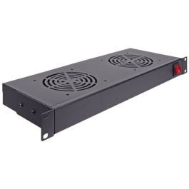 ShowMeCables 1U rack mount (2 UL listed ) fan with temp. control, 110v, with NEMA 5-15P (US ...