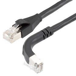 L-com Ethernet Category 6a 10gig Right Angle Patch Cable, F/UTP ...