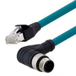 L-com M12 D-Coded Cable Assembly | Male to RJ45 FR-TPE Jacket ...