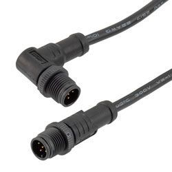 L-com IP69K Waterproof M12 5 Position A-code Sensor Signal Cable, Light ...