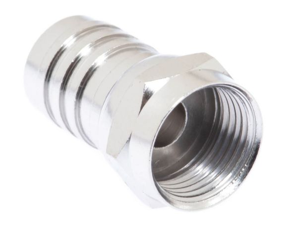 F-Type Male Crimp Connector with 1/2 Crimp Ring - RG59 | ShowMeCables.com