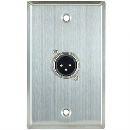 XLR 3 Pin Male Wall Plate | Single Gang | 1 Port | Stainless Steel ...