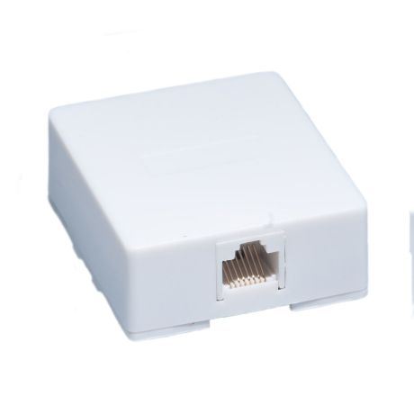 RJ45 Modular Surface Mount Box - White | ShowMeCables.com