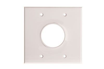 1 3/4 Inch Opening - Double Gang - White Wall Plate | ShowMeCables.com