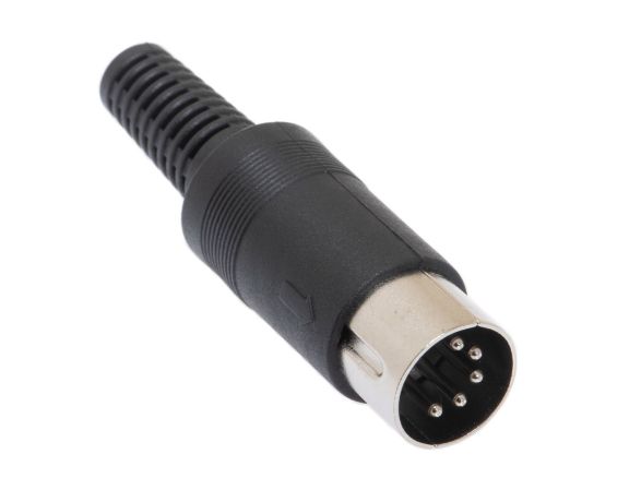 5 Pin DIN Male Solder Connector - Plastic - 180° Style | ShowMeCables.com
