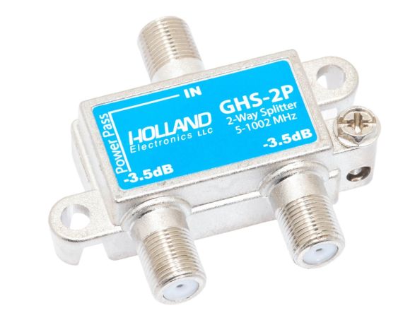 2-Way Coax Splitter | 5 to 1002 MHz | 1 Port Power Passing ...