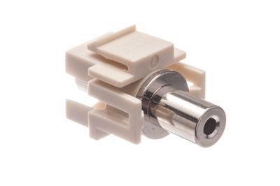 3.5mm Stereo Feed-Thru Keystone Coupler - Ivory | ShowMeCables.com