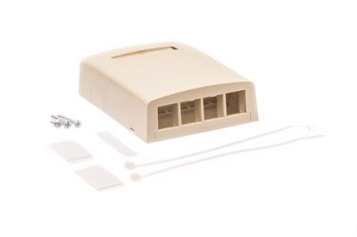 4 Port NetKey Surface Mount Boxes - Ivory | ShowMeCables.com