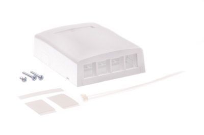 4 Port NetKey Surface Mount Boxes - White | ShowMeCables.com