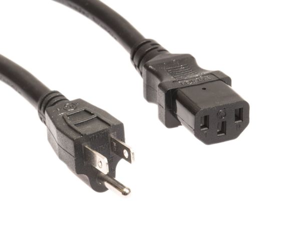 15 Amp NEMA 5-15P to C13 | CPU Power Cord 1 Foot | ShowMeCables.com
