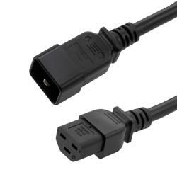 ShowMeCables IEC C20 to IEC C21 High Temp Power Cord, 20 Amp, Black, 10ft | ShowMeCables.com