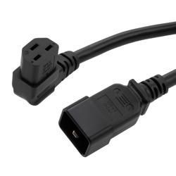 ShowMeCables IEC C20 to IEC C21 Left Angle High Temp Power Cord, 20 Amp ...