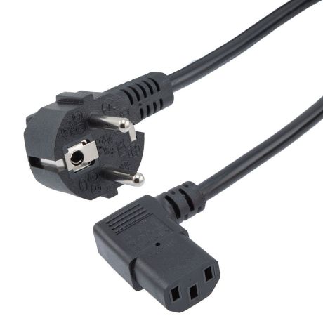 Schuko CEE7/7 to C13 International Power Cord - 10 Amp - Downward Angle to Right Angle ...