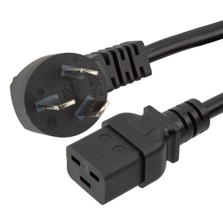 GB2099 Round Type I Downward Angle to C19 International Power Cord - 16 ...