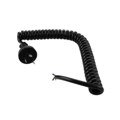 ShowMeCables Australian Type I Plug to Open, Coiled 18 AWG Cord, LSZH ...